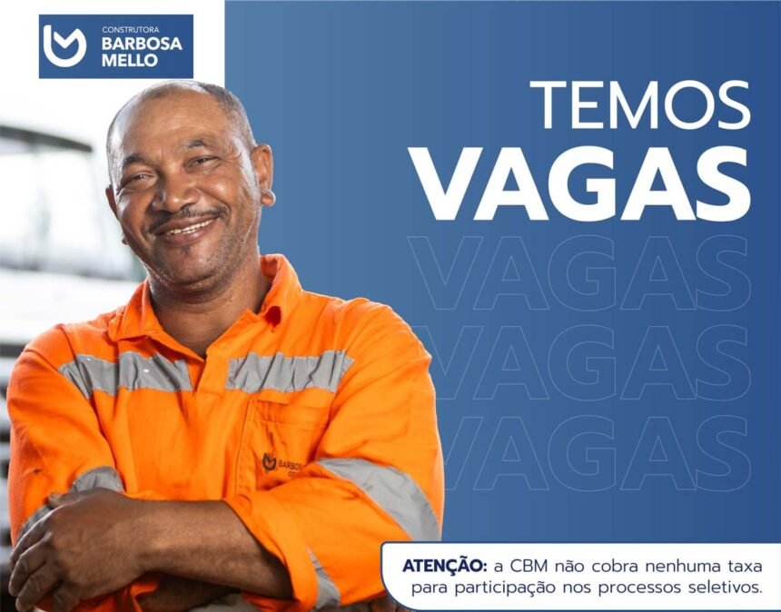 Construtora Barbosa Mello abre vagas de emprego em Congonhas e região - Vagas no Brasil